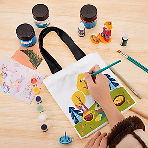 Amylove 24 Pcs Mini Tote Bag Sublimation Blank Canvas Tote Bags Reusable Grocery Luggage DIY Sack Goody for Party Even (8.5 x 8 Inch,Beige with Black Handle)