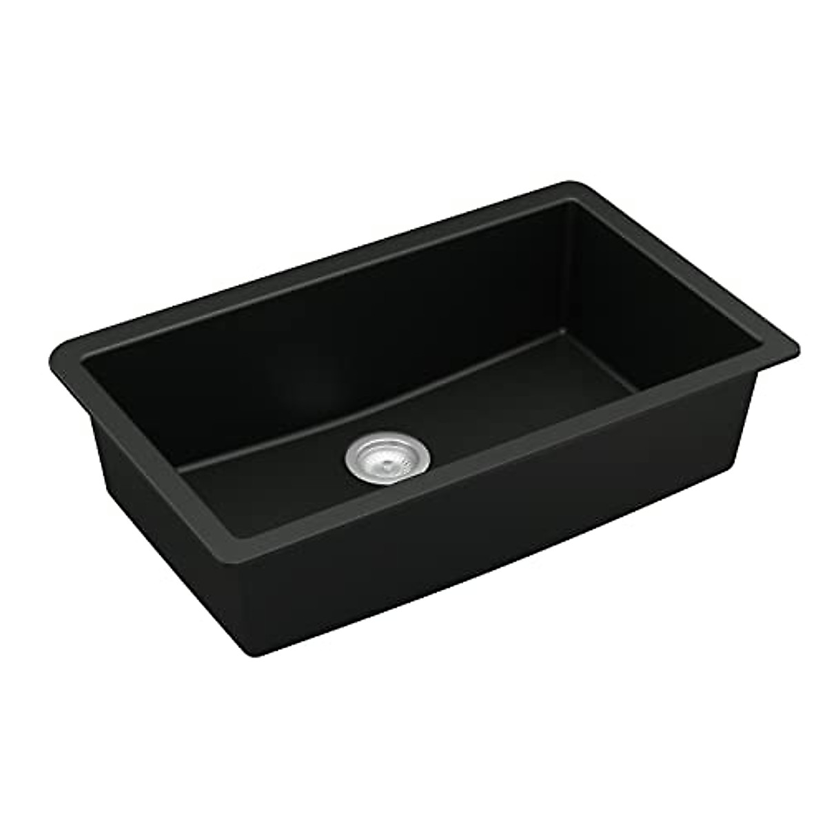 Karran QU-812 Undermount 32.5 in. Large Single Bowl Quartz Kitchen Sink in Black