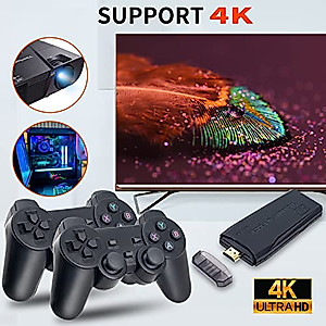 Retro Video Game Console, Wireless Handheld Game Console, Ombsyej 10000+ Classic Game, 2.4G Wireless Controllers, 7 Emulator Consoles, HDMI Output TV Video, Ideal Gift for Kids and Adults, 64G