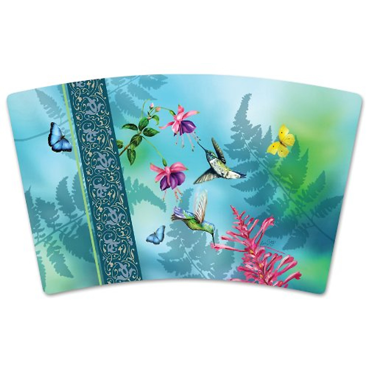 Mugzie Hummingbirds Travel Mug with Insulated Wetsuit Cover, 16 oz, Black