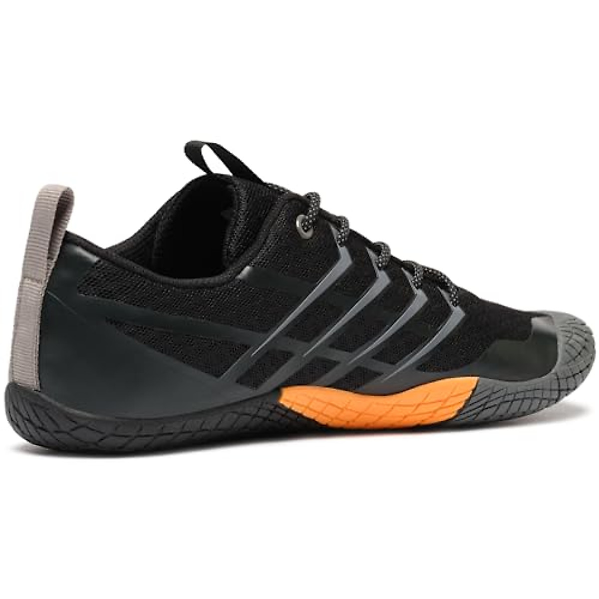 TSLA Men's Trail Running Shoes, Lightweight Athletic Zero Drop Barefoot Shoes, Non Slip Outdoor Walking Minimalist Shoes, Barefoot Trail Black & Dark Grey, 11