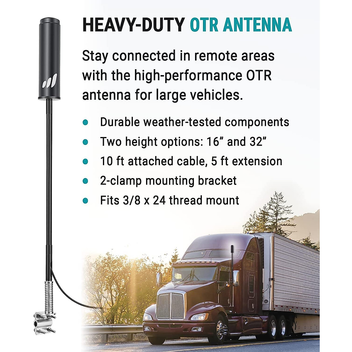 SureCall Fusion2Go OTR Cell Phone Signal Booster for Trucks, Work Vans, Fleets, Boosts 5G/4G LTE, Verizon AT&T Sprint T-Mobile, Large Vehicle RV Trailer, Multi-User, FCC Approved, USA Company
