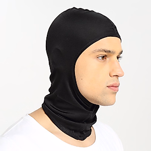 ALASKA BEAR Silk Balaclava Face Mask for Men and Women, Pure Mulberry Silk Neck Gaiter Black