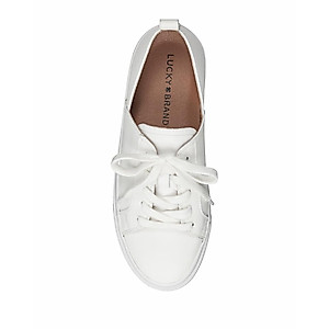 Lucky Brand womens Dansbey Casual Sneaker, White Leather, 6.5 US