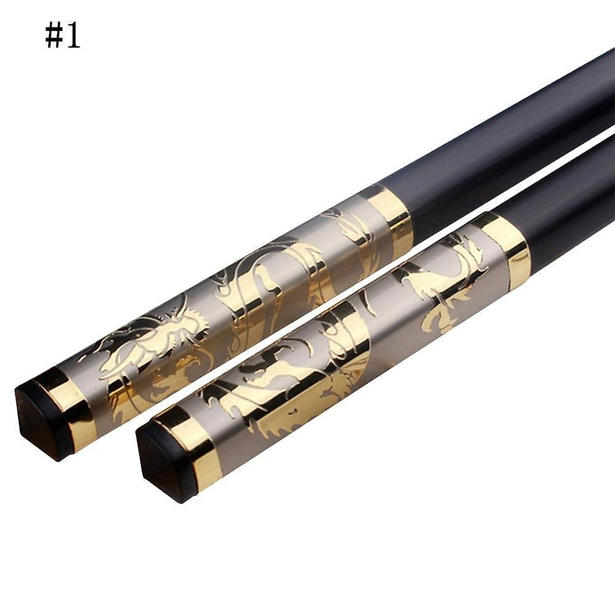 XIAOL Metal Chopsticks Reusable Chinese Dragon Chopsticks Retro Environmentally Friendly Cutlery 1 Pair, Gold