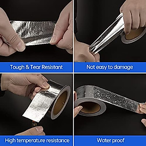 NEZUIBAN Aluminum Foil Tape,2Inch by98Feet(32.6yards) 3.9Mil Insulation Heat Resistant Tape Perfect for HVAC, Dryer Vents,Sealing & Patching Hot & Cold Air Ducts