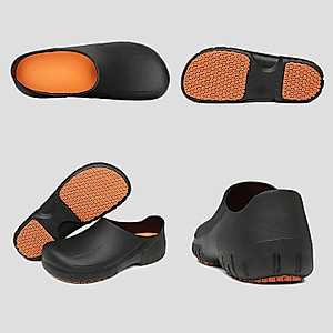 Men's Non Slip Work Shoes for Chef, Oil Resistant Chef Shoes for Men, Food Service Shoes for Restaurant, Zapatos de Cocina para Hombres Black