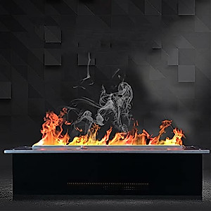 Fake flame fireplace Decorative fireplace 78.7 Inches Electric Fireplace Freestanding Heater Flame Effect Fireplace with Touch Screen Buttons, Black Metal Panel, No Need to Reserve Vents Electric fire