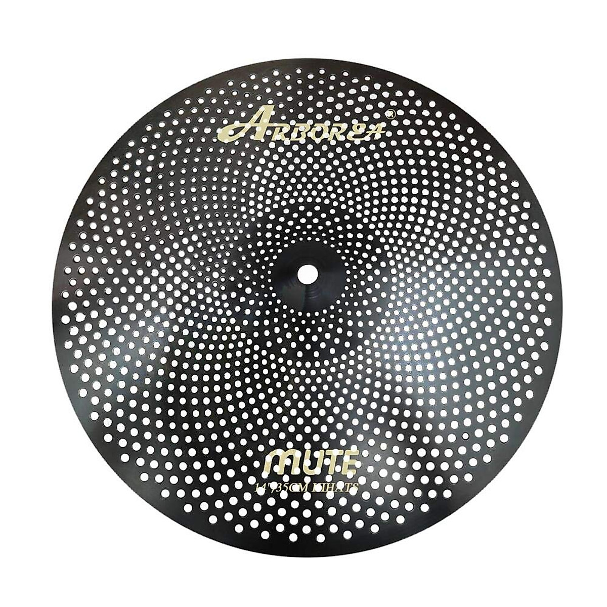 Arborea Low Volume Cymbal Pack Black 14"hi-hat+16"crash+18"crash+20"ride 5 Pieces Practice Mute Cymbal Set for Drums