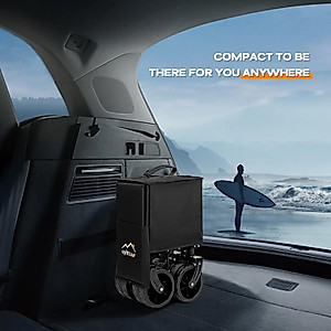 Uyittour Large Collapsible Extended Beach Wagon Cart 300L, 440lbs Weight Capacity Heavy Duty Foldable Wagon with Big All-Terrain Wheels, Utility Sports Folding Wagon for Camping Outdoor