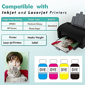 Koala Thin Double Sided Semi-Gloss Photo Paper 8.5X11 Inch 100 Sheets 32LB for Inkjet and Laser Printer for Menu Flyer Print