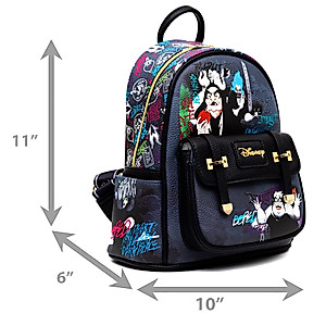 Wondapop Disney Villains 11" Vegan Leather Fashion Mini Backpack