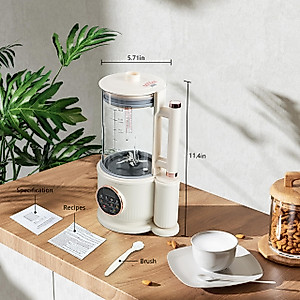 AMERZIS 8 in 1 Nut Milk Maker, 45oz Automatic Soybean Milk Machine for Homemade Almond, Oat, Coconut, Soy, Plant Based Milks and Non Dairy Beverages, with Delay Start/Keep Warm/Boil Water, Cream