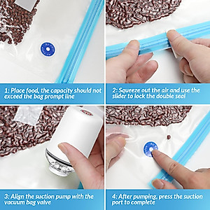 Sous Vide Bags 27Pcs, BPA Free Reusable, Double-Layered Food Storage (8.5 x 8.5 in) for Cooking, Food Storage, and Microwave Heating. Includes 20 Vacuum Zipper Bags, 2 Seal Clips, and 5 Air Valves.