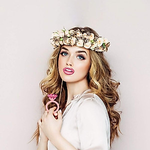 Kristin Paradise 44Ct Wedding Bridal Shower Photo Booth Props with Stick, Engagement Decorations, Party Supplies for Bachelorette, Bride Parties and Engaged, Pink Favors, She Said Yes Selfie Props