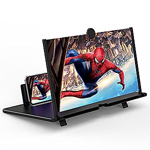 16" Screen Magnifier -3D HD Mobile Phone Magnifying Projector Screen Enlarger for Movies, Videos and Gaming – Foldable Phone Stand Holder with Screen Amplifier–Compatible with All Smartphones