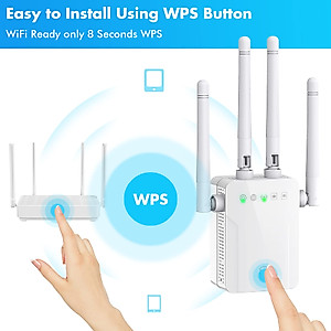 New WiFi Extender Signal Range Booster, Cover Up to 8290 Sq.ft & 35 Devices for Home, MEESTORY WiFi Amplifier with Ethernet Port & Access Point, 1-Tap Setup