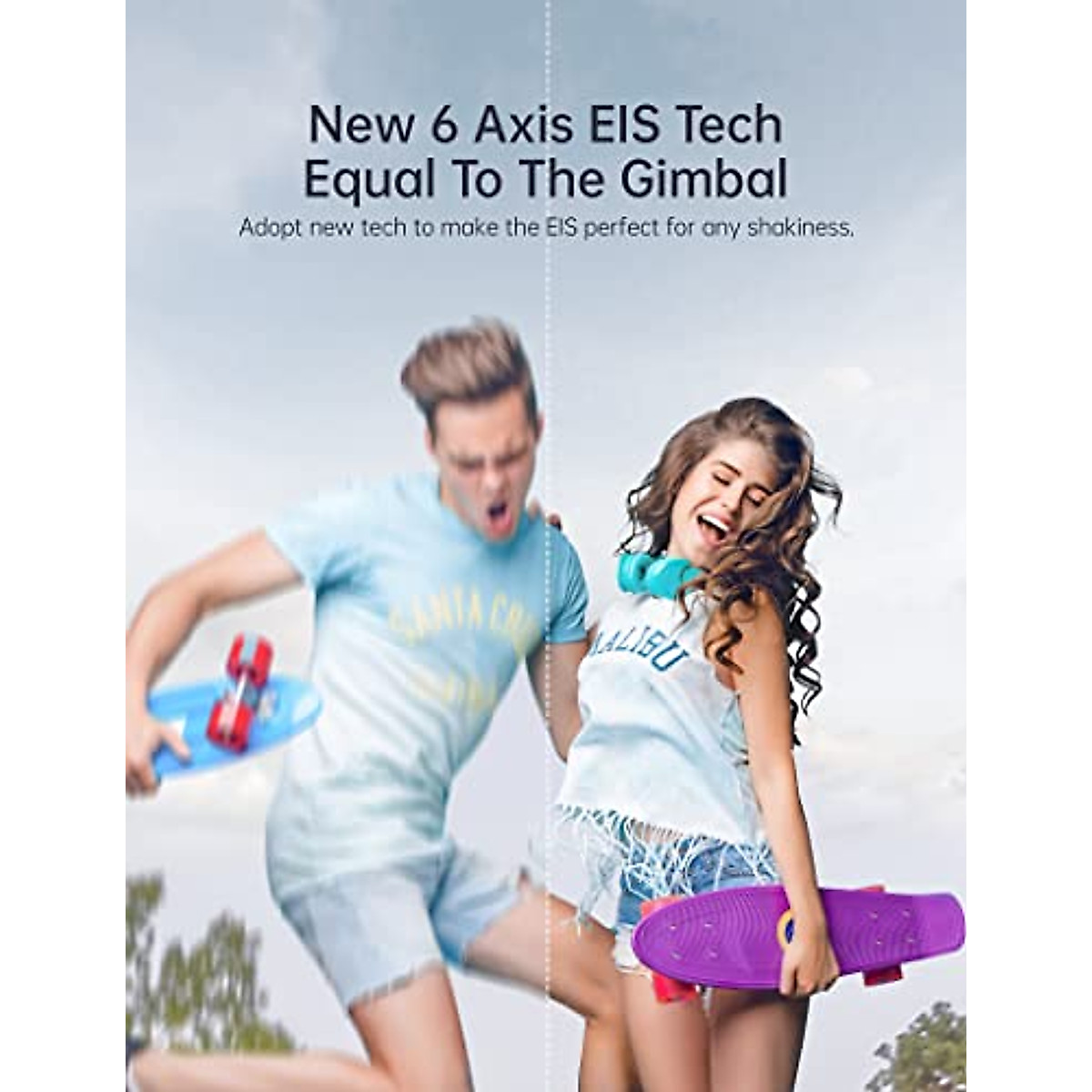 WOLFANG GA420 Action Camera 4K 60FPS 24MP WiFi Waterproof Underwater Camera 3.0 EIS Stabilization 8X Zoom Helmet Camera (External Microphone, Remote Control, 2x1350mAh Batteries and Accessory Kit)