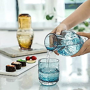 ZWMBYN Vintage Bedside Water Carafe and Glass Set, Crystal Nightstand Water Carafe with Tumbler Glass Cup, Elegant Mouthwash Decanter & Water Pitcher for Storing Water, Juice and Other Drinks