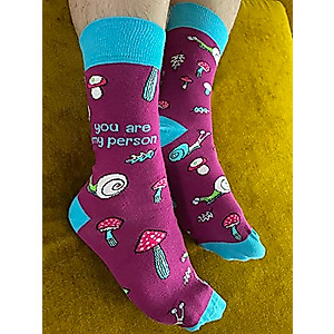 Funny Cheap Socks - Magic Mushroom Socks - Snail Socks - You Are My Person - Birthday Gift for Men Women and Teens