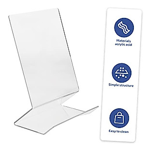 ULTECHNOVO 2pcs Transparent Tablet Holder Magazine File Holder Desktop Organizer Shelves for Books Tabletop Bookends Records Holder Book End Book Support Bookshelf Student Acrylic