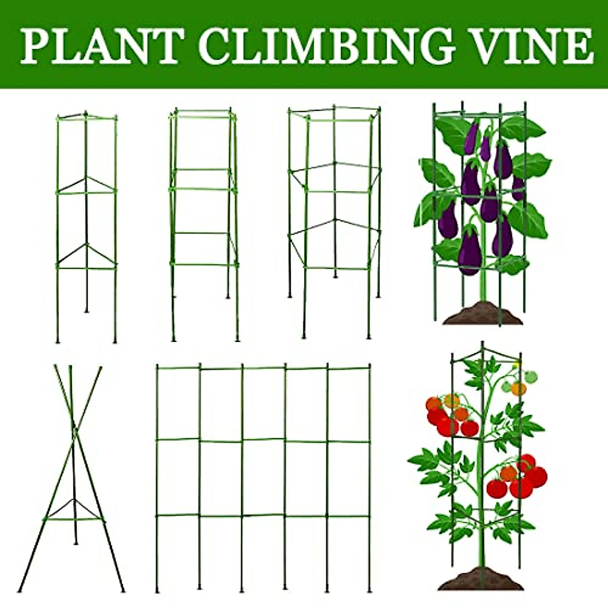 3 Packs Tomato Cages,Plant Cages Up to 48inch Garden Tomato Stakes,Multi-Functional Garden Trellis Assembled Garden Stakes Climbing Plant Support for Climbing Plants,Vegetables, Flowers,Fruits,Vine