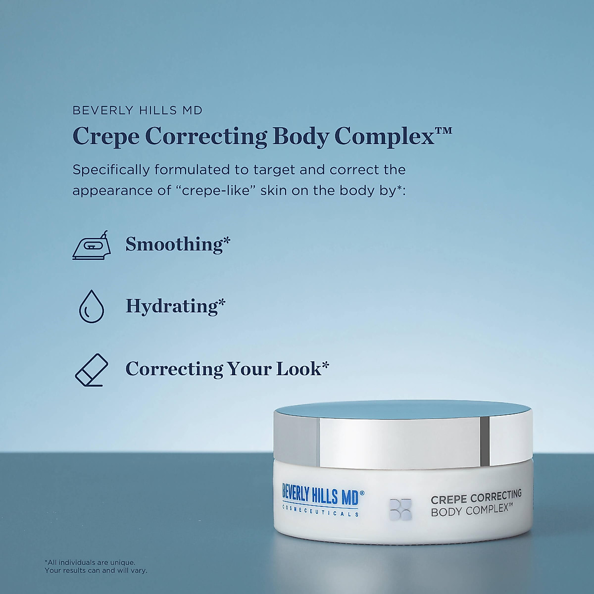 Beverly Hills MD Crepe Correcting Body Complex- Reduce Wrinkles & Smooth Skin- Full Body Anti-Aging Cream for Firming and Hydrating- Correct Thinning Skin on Chest, Arms, Legs, Stomach w/Niacinamide