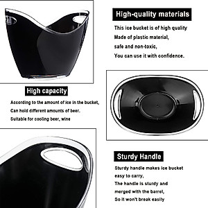 Raincol Ice Bucket Black Acrylic 8 Liter Plastic Tub For Drinks and Parties, Food Grade, Holds 5 Full-Sized Bottles and Ice