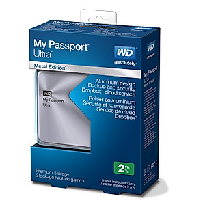 WD 2TB Silver My Passport Ultra Metal Edition Portable External Hard Drive - USB 3.0 - WDBEZW0020BSL-NESN