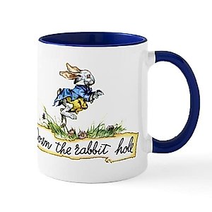 CafePress Down The Rabbit Hole Mug Ceramic Coffee Mug, Tea Cup 11 oz