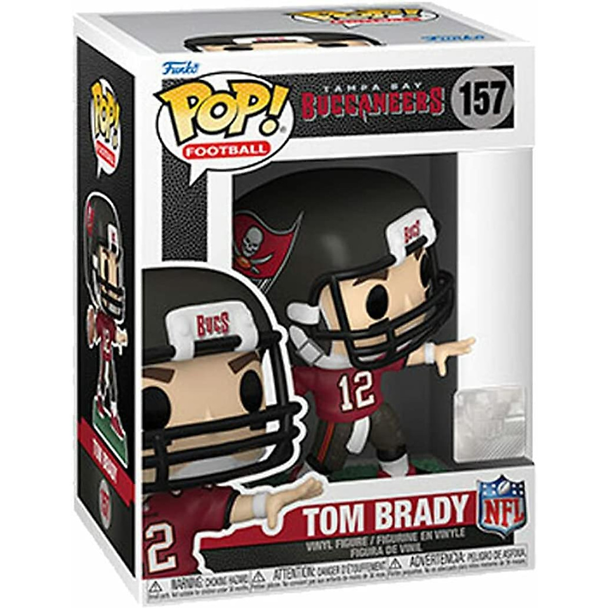 Pop Sports: Bucs Tom Brady #157 Vinyl Figure (Bundle with Compatible Protector Case and Funko Pop Shipper Box for Additional Protection)