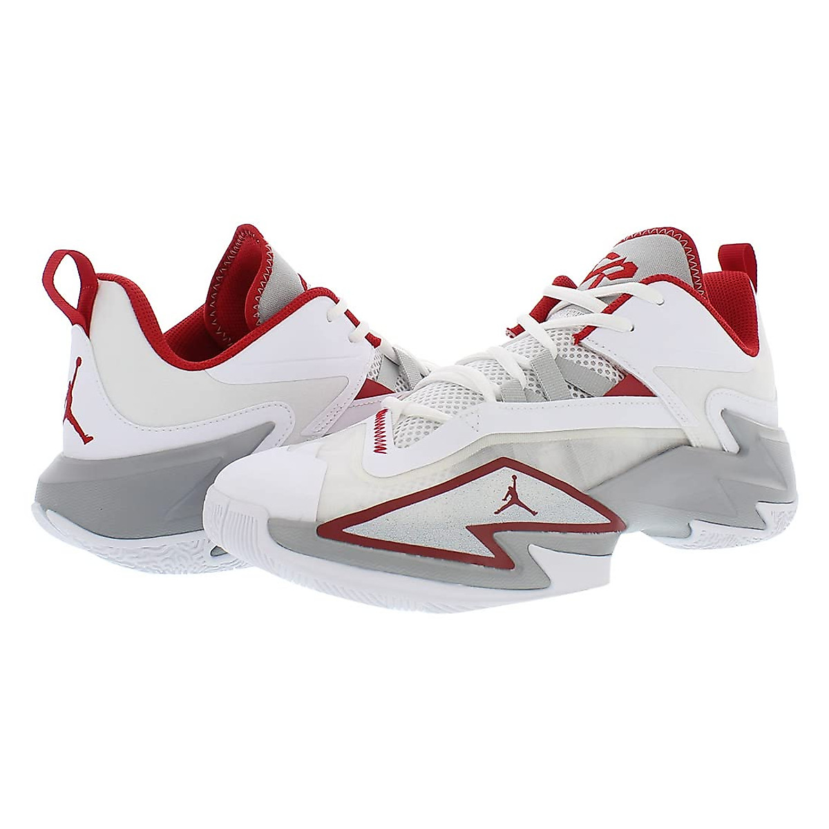 Nike Jordan One Take 3 Basketball Shoes, White/Gym Red-Lt Smoke Grey, 9 M US