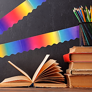 NUOBESTY 1 Roll Colorful dot stickers bulletin borders stickers boho bulletin board borders classroom borders stickers cartoon stickers scallop copper plate stickers it can move