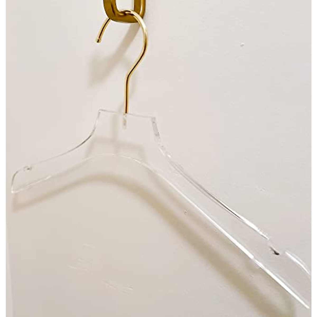 10 Pack Acrylic Clothes Hangers with Gold Hook