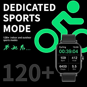 ANCwear Smart Watches for Men Women, 1.83" Fitness Tracker Watch with Heart Rate SpO2 Sleep Monitor, IP68 Waterproof Smartwatch with 120+Sport Modes, Step Calorie Counter Watch for Andriod iOS(Black)