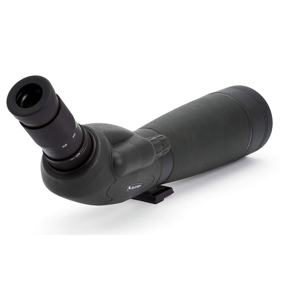 Celestron – TrailSeeker 80mm Angled Spotting Scope – Fully Multi-Coated XLT Optics – 20-60x Zoom Eyepiece – Waterproof & Fogproof – Rubber Armored