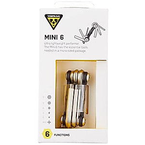 Topeak Mini 6 Folding Tool (2.6X 1.1x0.7-Inch), Black