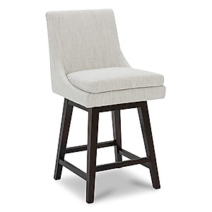 CHITA Counter Height Swivel Barstool, FSC Certified Upholstered Bar Stool, 26.8" H Seat Height, Fabric in Ivory