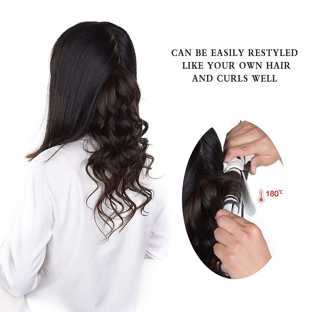 12" Clip in Hair Extensions Remy Human Hair for Women - Silky Straight Human Hair Clip in Extensions 50grams 4pieces Dark Brown #2 Color