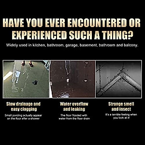 Aladeno Odor Proof Bathroom Shower Drain Stainless Steel Floor Drain Set Antique Kitchen Sewer Drainer Square Shower Drain with Mesh Cover for Home Balconies Bathroom Bathtub Black