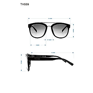 TAHARI womens Th559 Round Aviator Style UV Protective Women s Sunglasses Wear Year Round Elegant Gifts for Women 63 m, Black, mm US