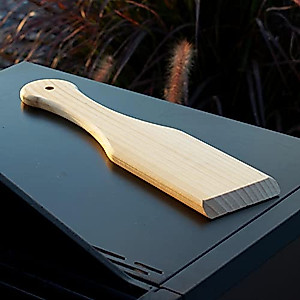 Wood Grill Scraper Made in USA Pure Pinewood Clean Your Barbecue Grill Grates Naturally 14" Inch Long with 3" 3/8 inch Scraper 5/8" inch Thick