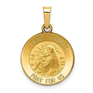IceCarats 14K Yellow Gold Saint Anthony Medal Necklace Charm Pendant Only