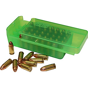 MTM P50SS-9M-16 380/9MM 50 Round Side Slide Pistol Ammo Box, USA Made, Clear Green
