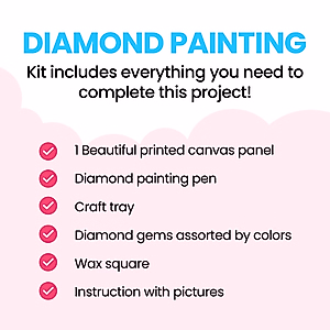 Diamond Art for Kids, Unicorn Diamond Painting Set, Gem Painting with Number Guide for Relaxation and Motor Skills, Believe in Yourself Unicorn Kit 12 x 12 Inches - Cogni Play