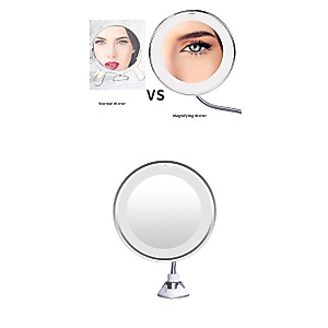 FQYYDD Illuminated Makeup Mirror 10X Adjustable Makeup Mirror With Led Light Amplification
