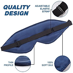 Alaska Bear Organic Mulberry Silk Sleep Mask Luxury and Lustrous Eye Cover for Sleeping, Gift Ready Packaging (Twilight Blue)