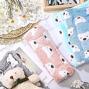 Tuanse 4 Pack Guinea Pig Bed Mat Bedding Rabbit Winter Bed Pad for Indoor Warm Small Animal Mattres Fleece Sleeping Pad for Hedgehogs Bunny Ferrets Hamster(Bear,13 x 10 Inch)