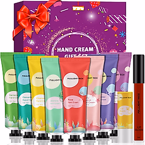 Lotion Sets for Women Gift W/Lip Gloss Lip Balm Travel Size Hand Cream Lipstick Primers Unique Christmas Stocking Stuffers Birthday Gifts for Womens Teen Girl Mom Her Wife Sister Friends Mother in Law