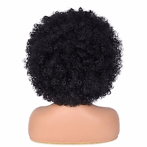 ANNISOUL Afro Wigs for Black Women Short Curly Afro Kinky Wig 70s Bouncy Huge Fluffy Puff Wigs Premium Synthetic for Cosplay and Daily